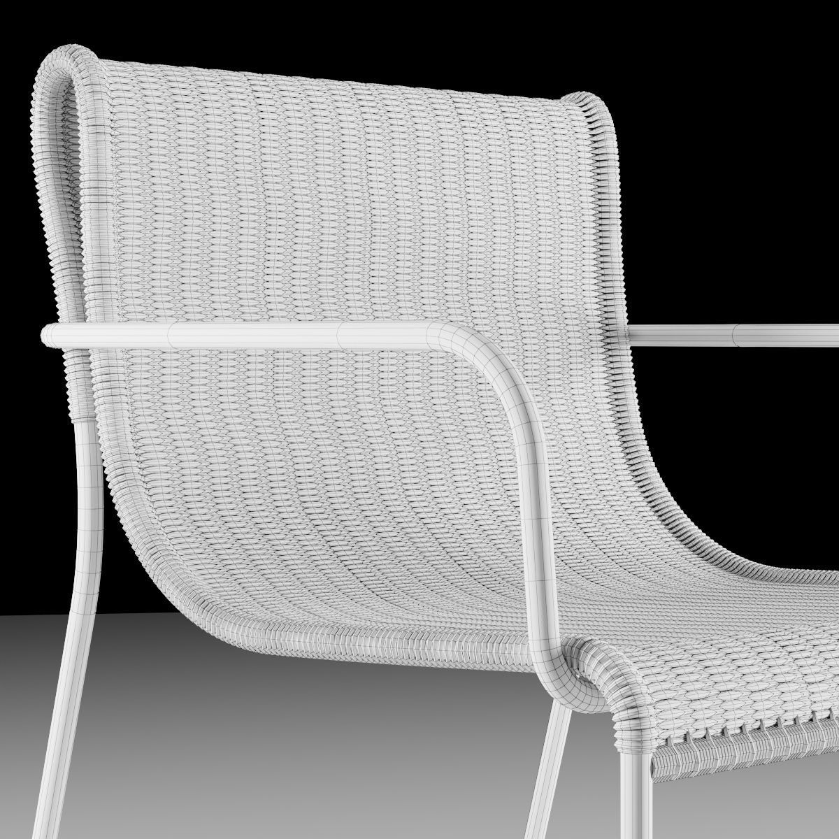 CrateBarrel Rizo Faux rattan outdoor dining armchair 3D model | CGTrader