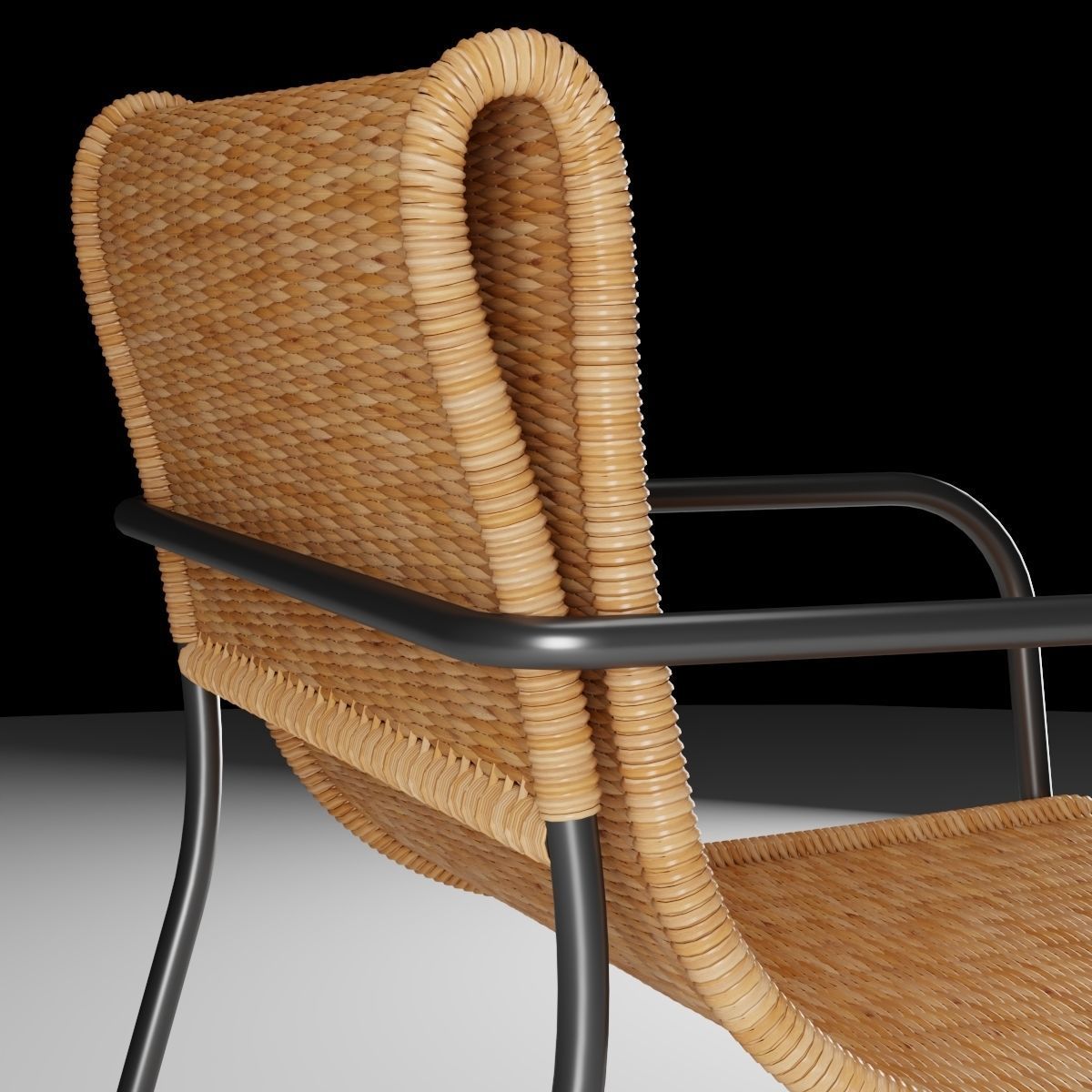 CrateBarrel Rizo Faux rattan outdoor dining armchair 3D model | CGTrader