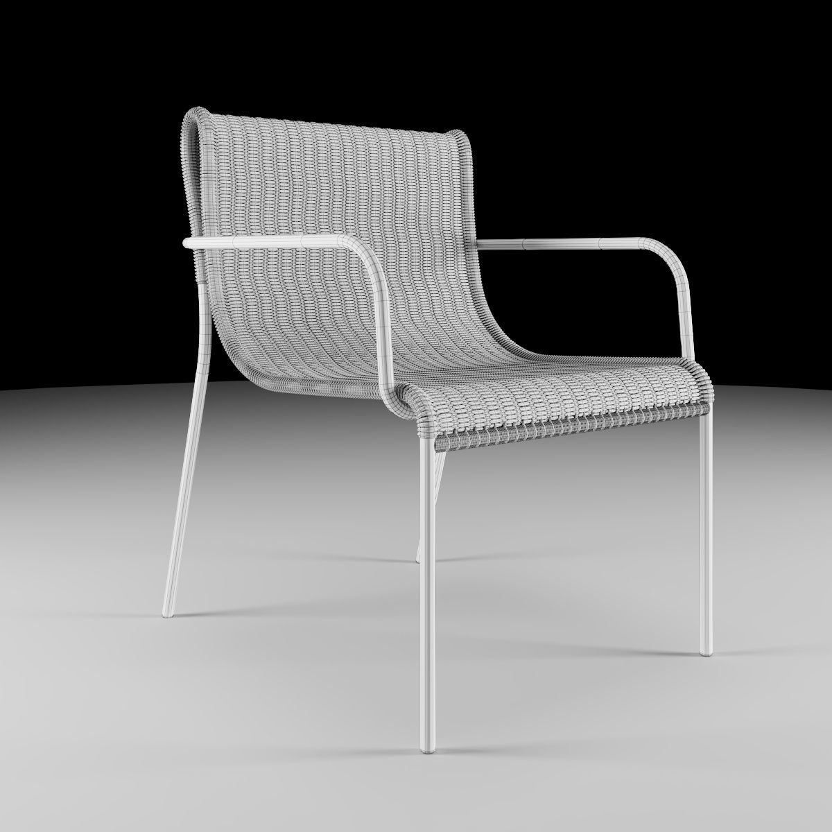 CrateBarrel Rizo Faux rattan outdoor dining armchair 3D model | CGTrader