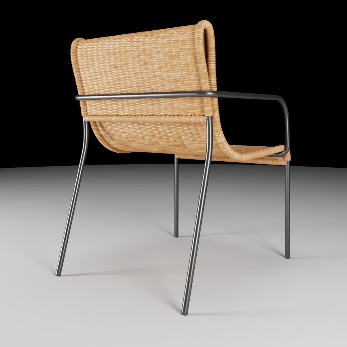 CrateBarrel Rizo Faux rattan outdoor dining armchair 3D model | CGTrader
