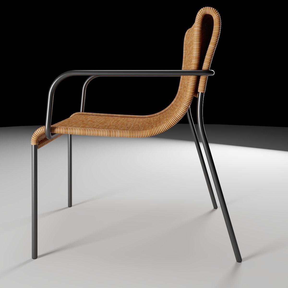 CrateBarrel Rizo Faux rattan outdoor dining armchair 3D model | CGTrader
