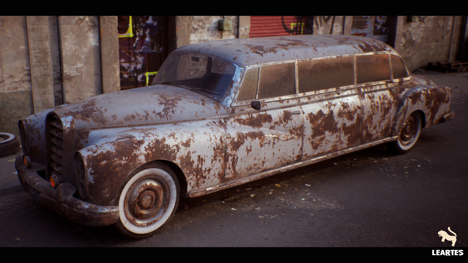 3D model Classic Limousine Car Driveable Functional VR / AR / low-poly ...