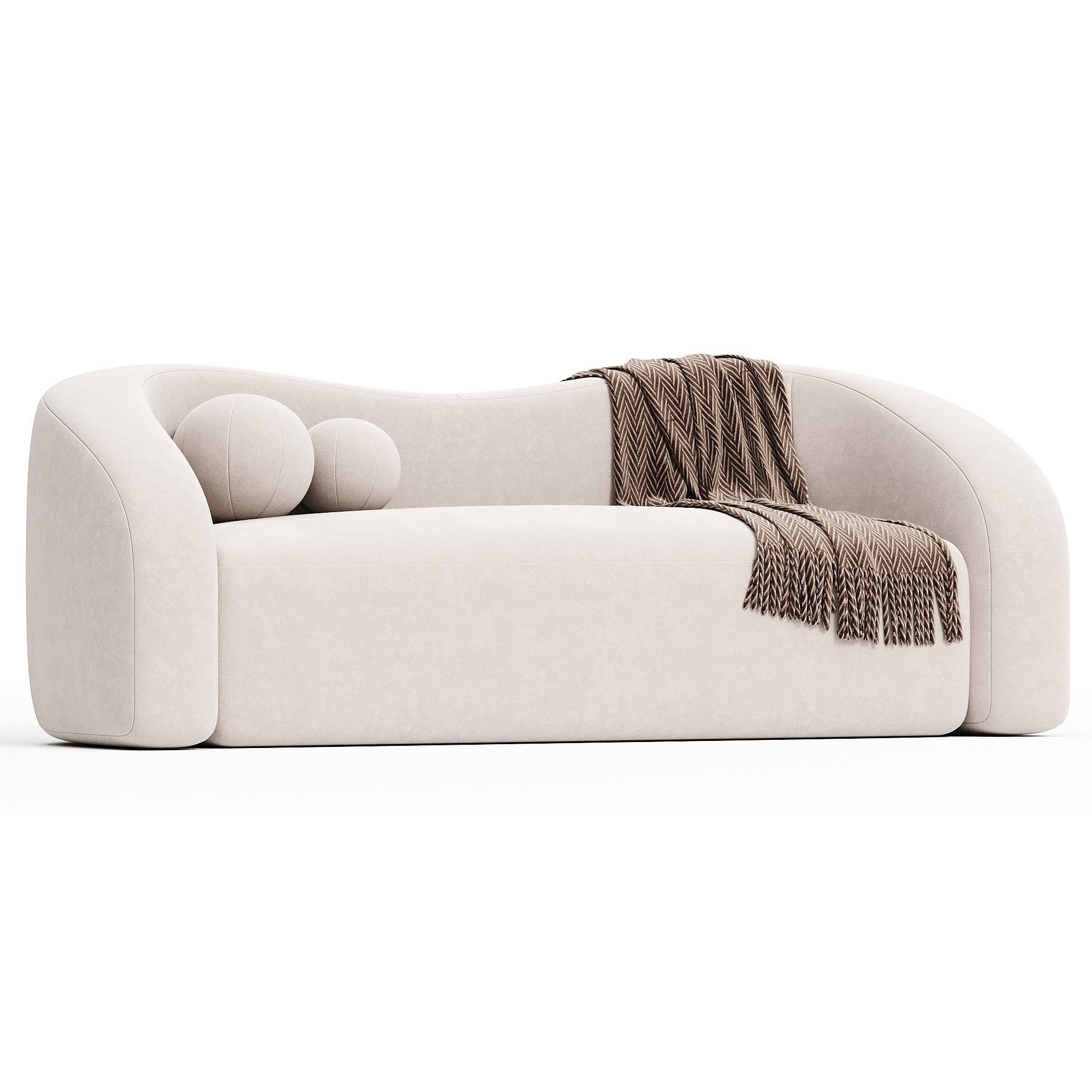 Curved 3 Seater Sofa for Living Room 3D model | CGTrader