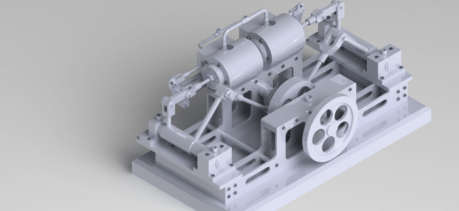2 CYLINDER HORIZONTAL STEAM ENGINE OF THE MONITOR TYPE 3D model | CGTrader
