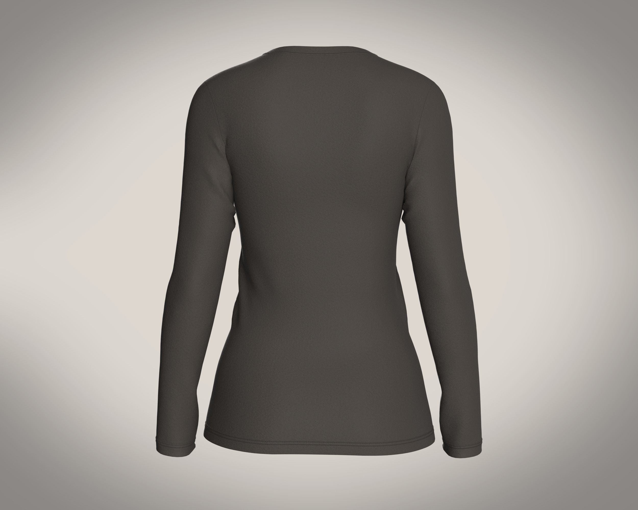 Girls Long Sleeve Tshirt-Single Color 3D model | CGTrader