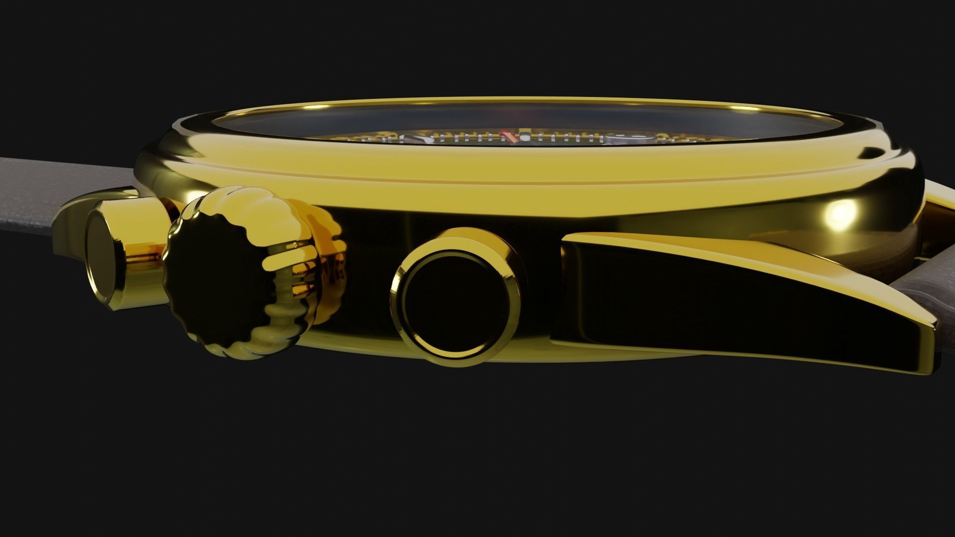 Golden watch 3d model 3D model | CGTrader