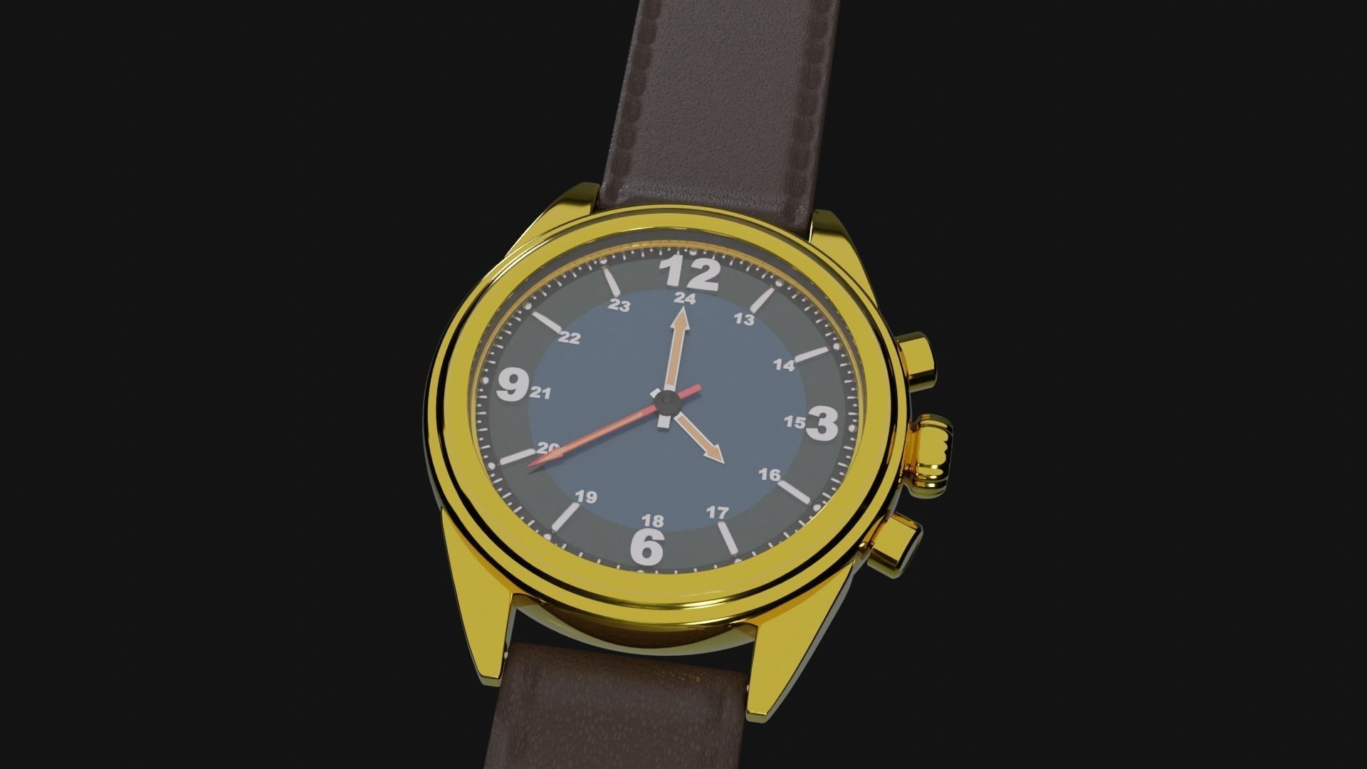 Golden watch 3d model 3D model | CGTrader