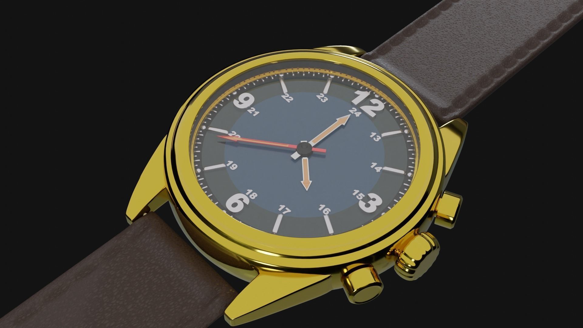 Golden watch 3d model 3D model | CGTrader