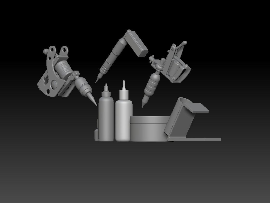 TATTOO STUDIO MACHINE PROPS 3D model 3D printable | CGTrader
