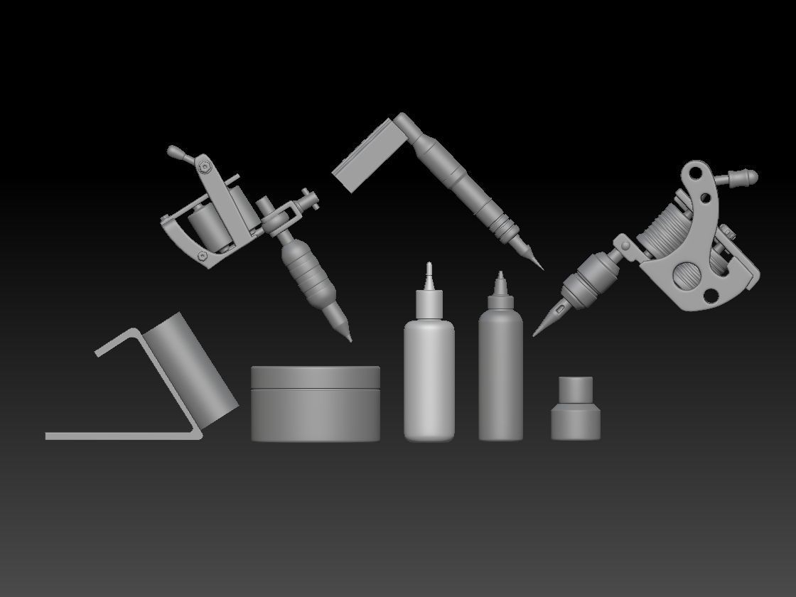 TATTOO STUDIO MACHINE PROPS 3D model 3D printable | CGTrader