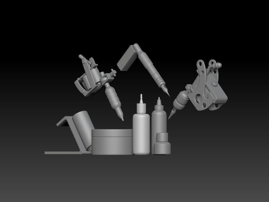 TATTOO STUDIO MACHINE PROPS 3D model 3D printable | CGTrader