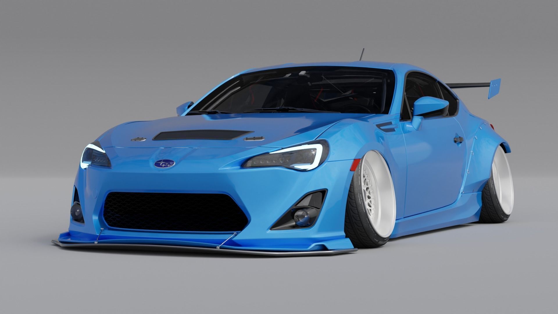 HIGHPOLY Subaru BRZ Custom Widebody 3D Blend File 3D model | CGTrader