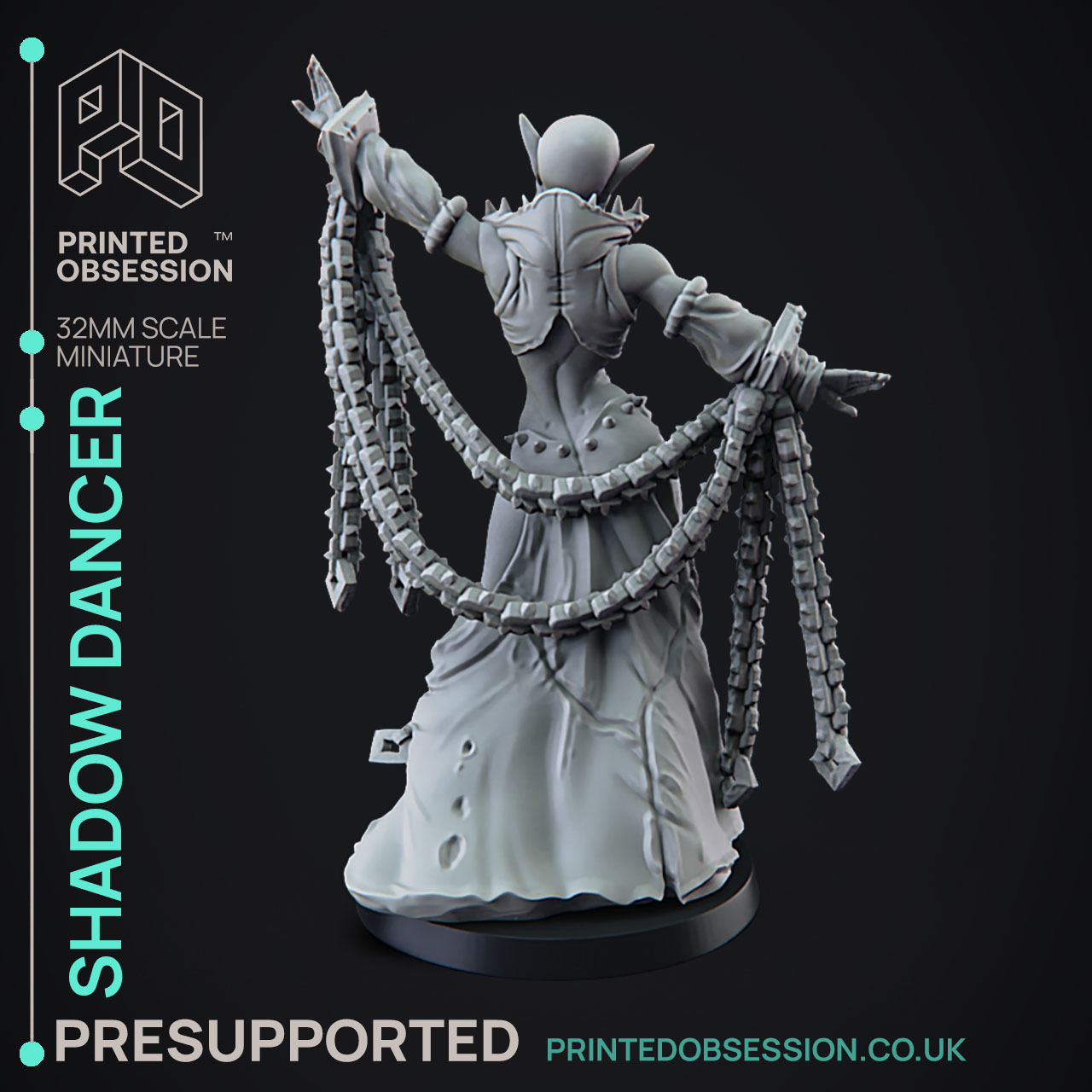 Shadow Dancer - 3D Printable TTRPG - PRESUPPORTED - 32mm Scale 3D model ...