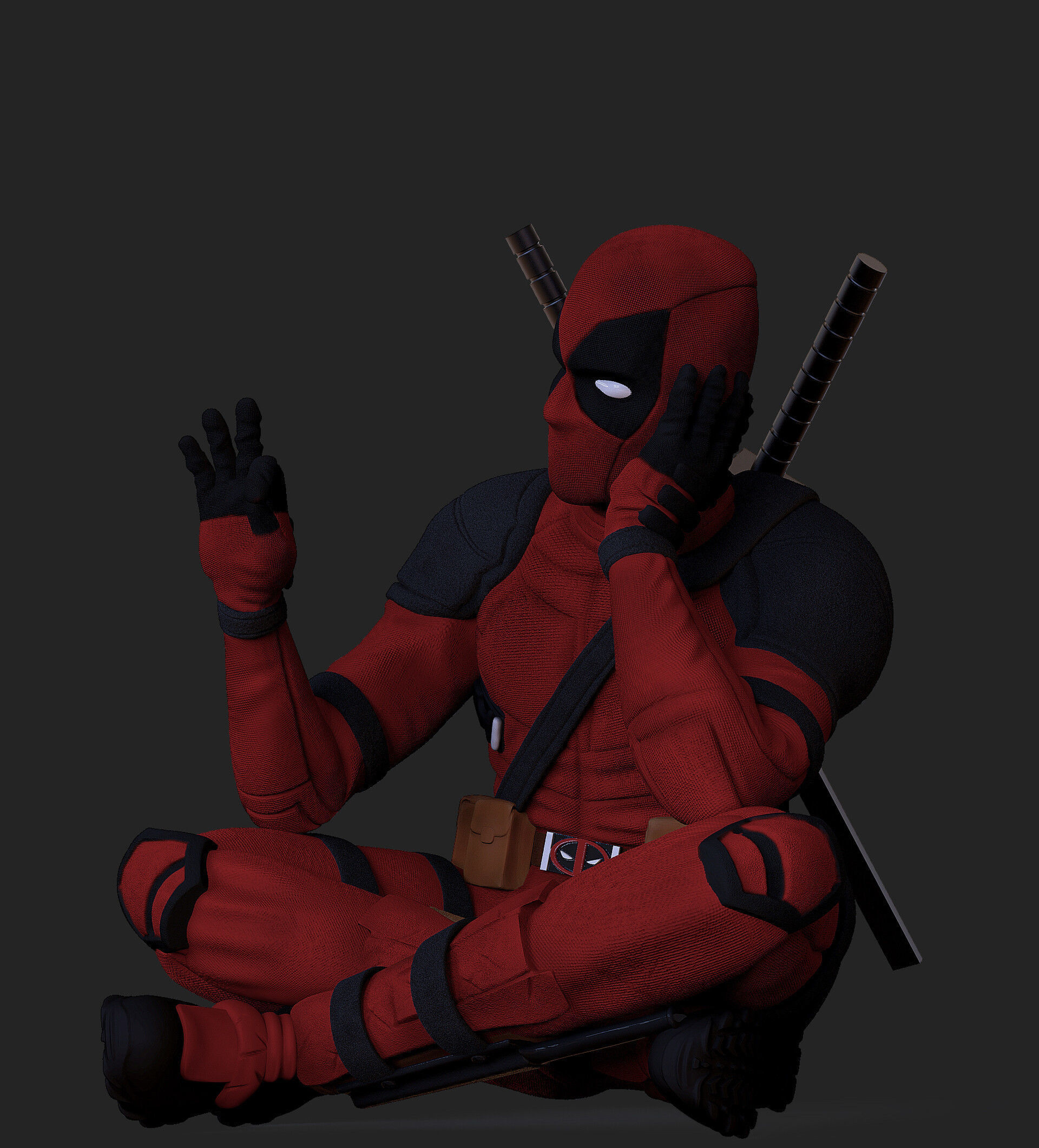 Deadpool Statue 3D model 3D printable | CGTrader