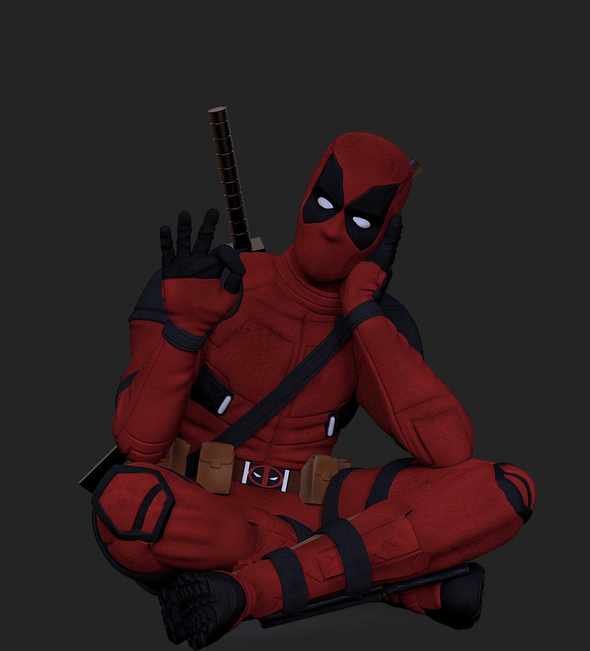 Deadpool Statue 3D model 3D printable | CGTrader