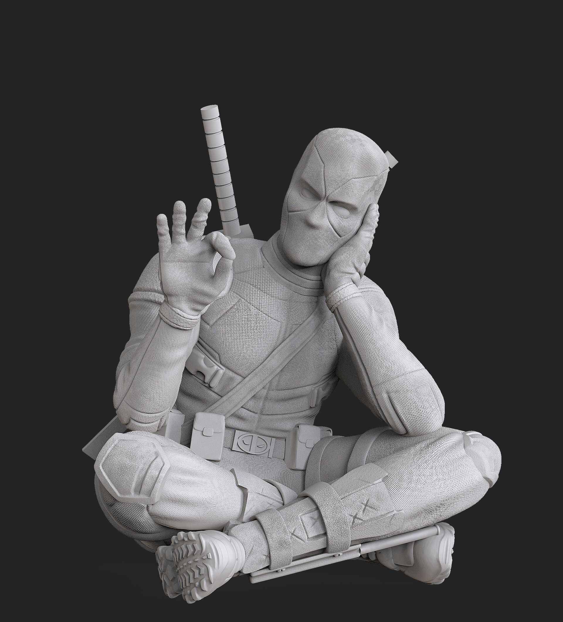 Deadpool Statue 3D model 3D printable | CGTrader