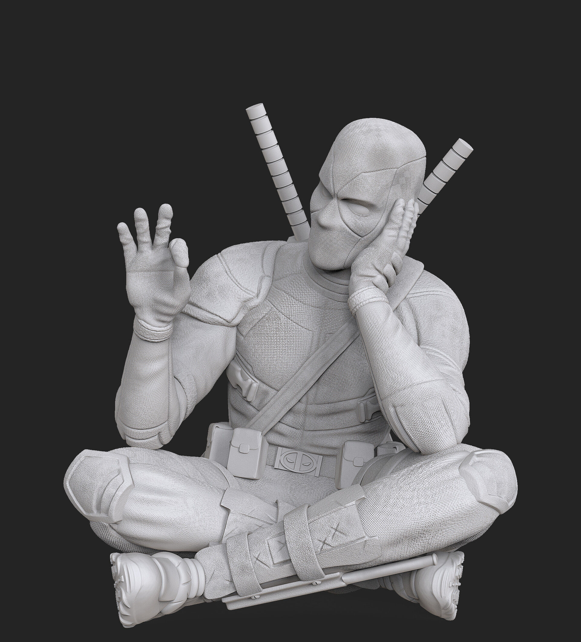 Deadpool Statue 3D model 3D printable | CGTrader