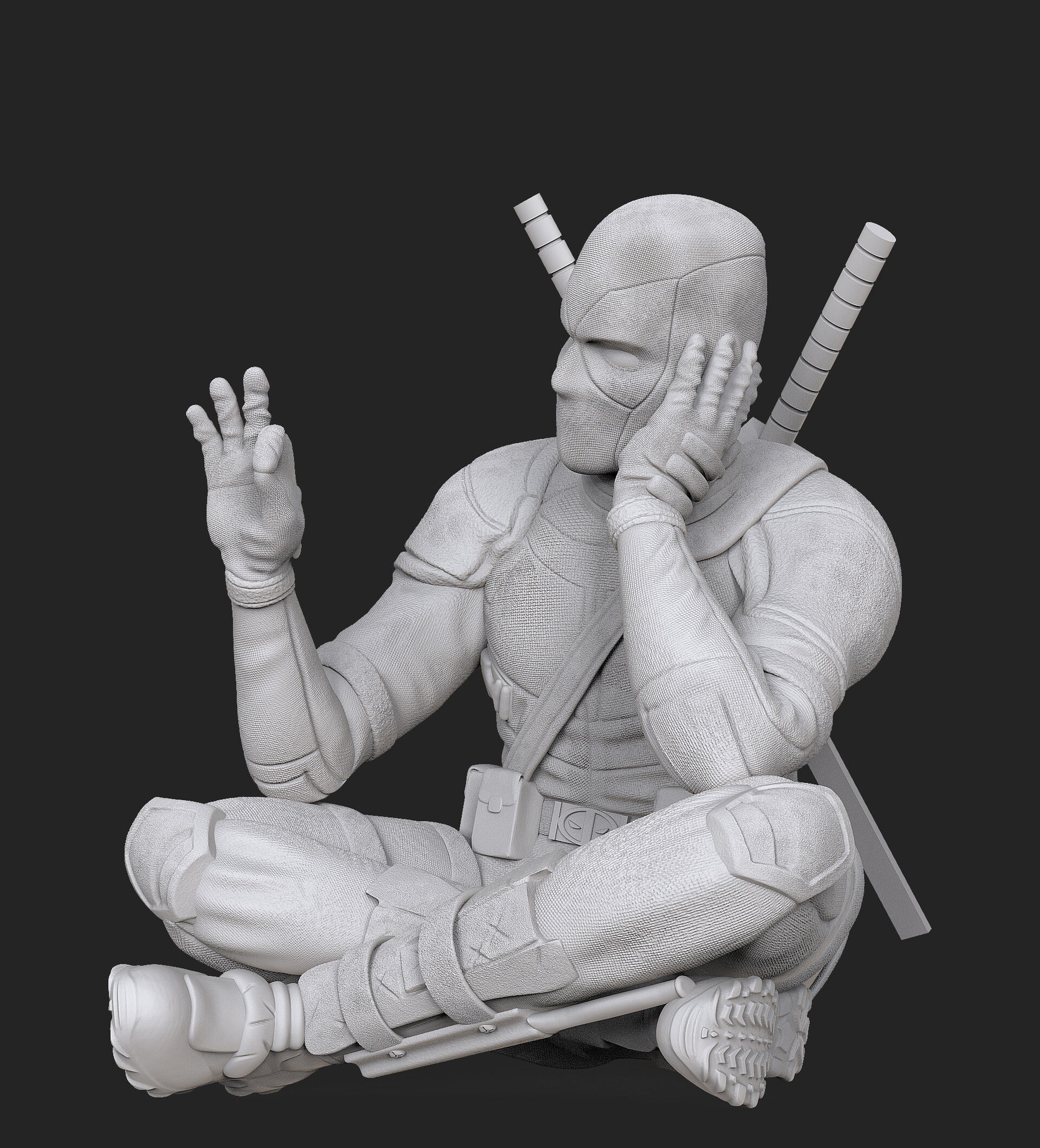 Deadpool Statue 3D model 3D printable | CGTrader