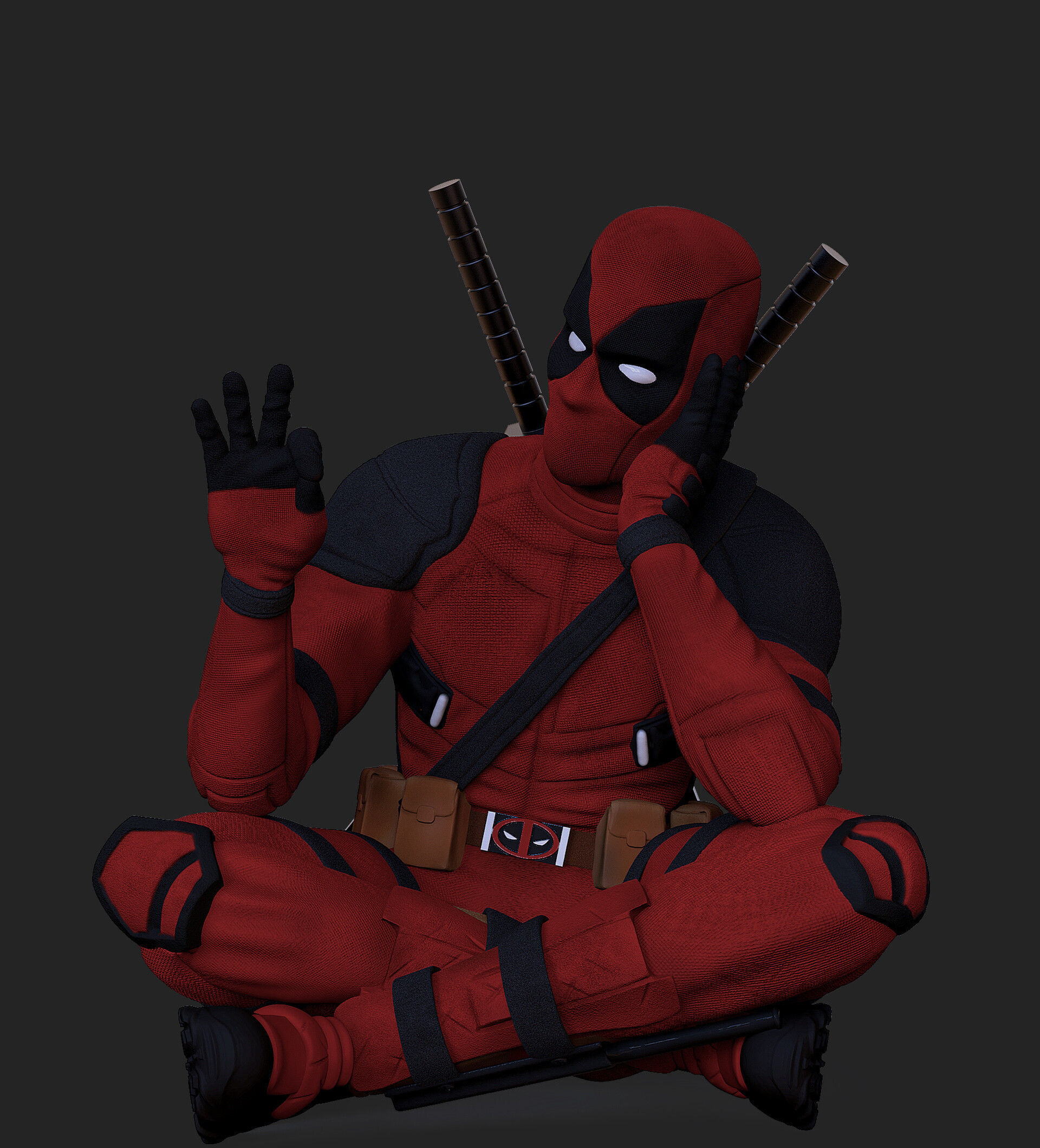 Deadpool Statue 3D model 3D printable | CGTrader
