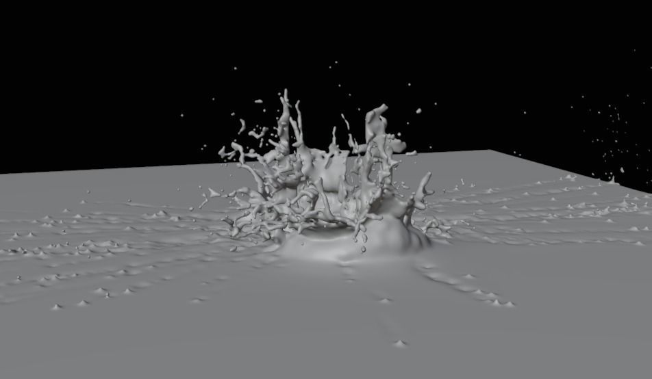 Animated liquid water splash simulation 3D model animated | CGTrader