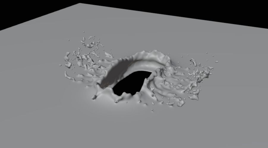 Animated liquid water splash simulation 3D model animated | CGTrader