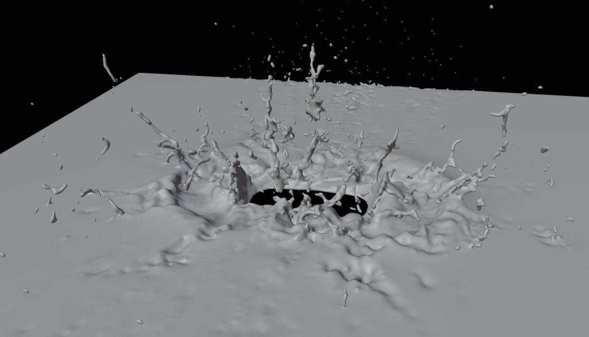 Animated liquid water splash simulation 3D model animated | CGTrader