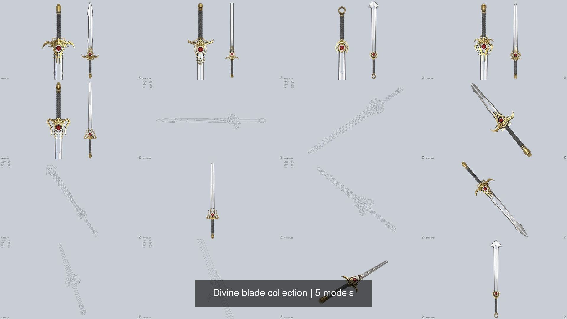 Divine blade collection VR / AR / low-poly | CGTrader