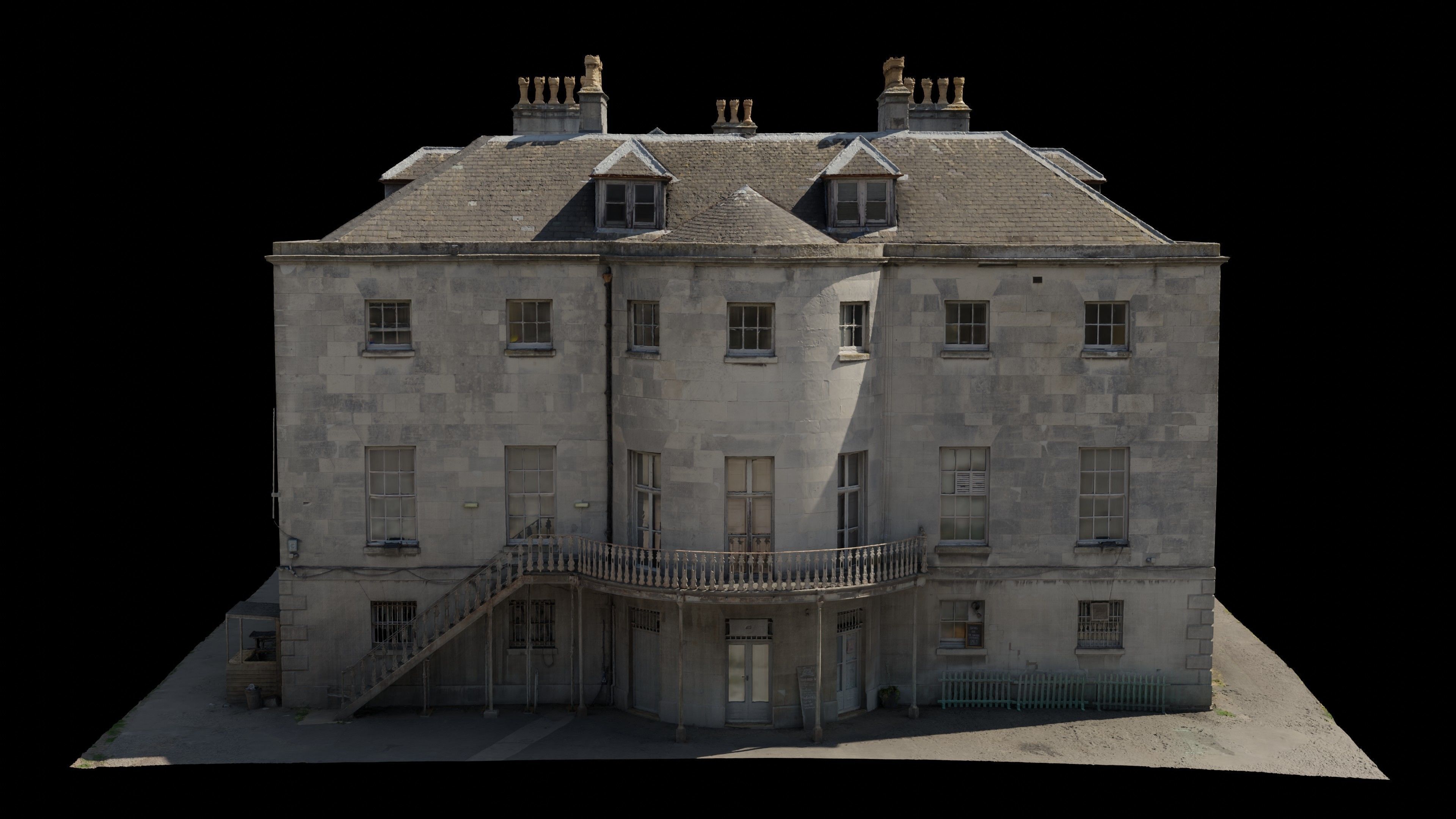 3D model Photogrammetry Model of a Georgian Mansion House VR / AR / low ...