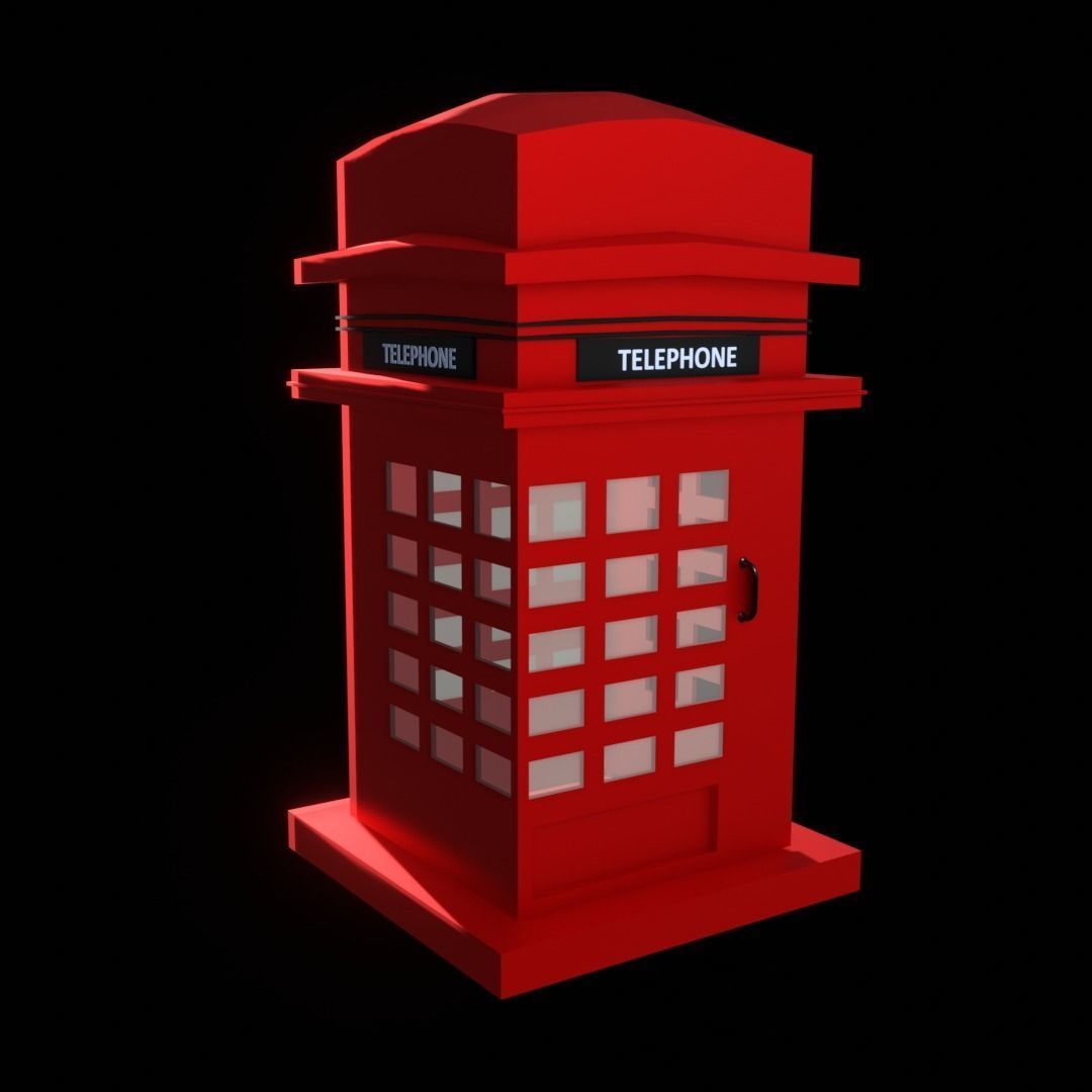 british telephone booth free 3D model | CGTrader