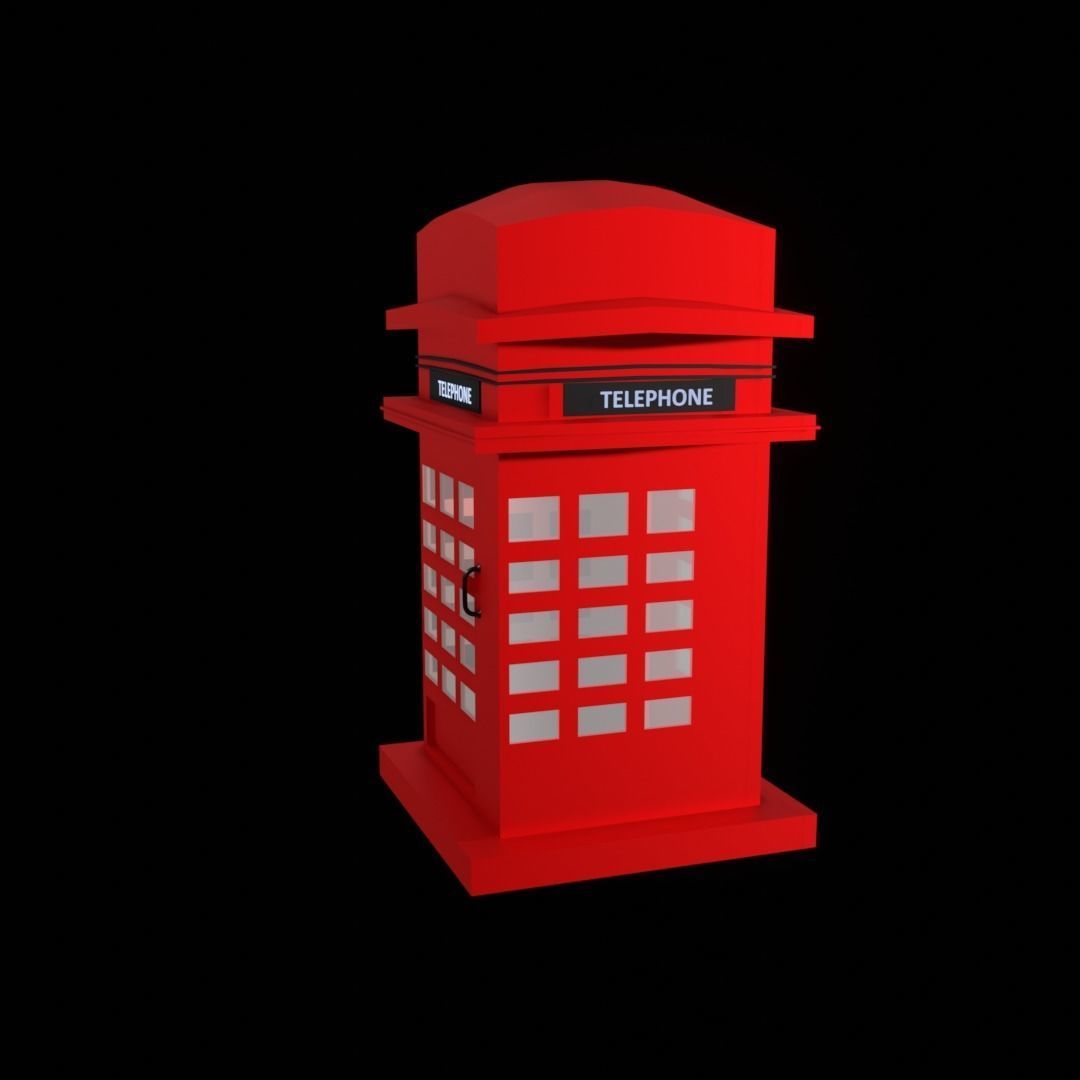 british telephone booth free 3D model | CGTrader