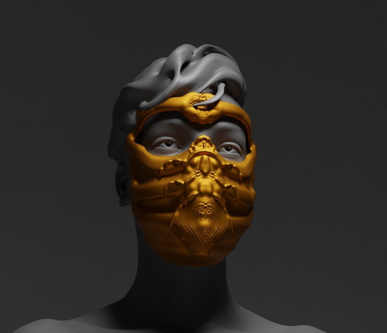 Mortal Kombat Scorpion Cosplay Mask - Costume Mask 3D model 3D ...