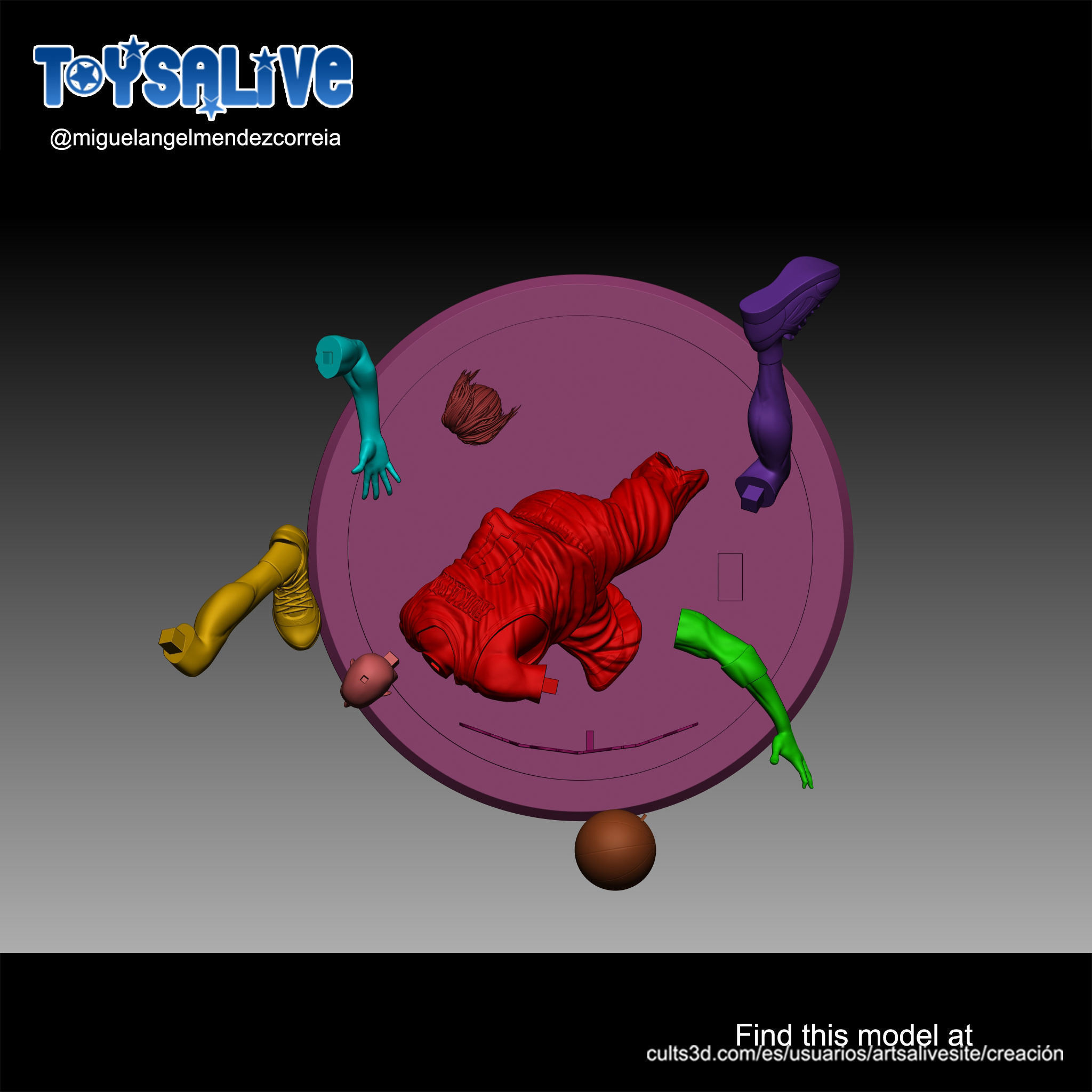RUKAWA SLAM DUNK PLAYER STL 3D model 3D printable | CGTrader