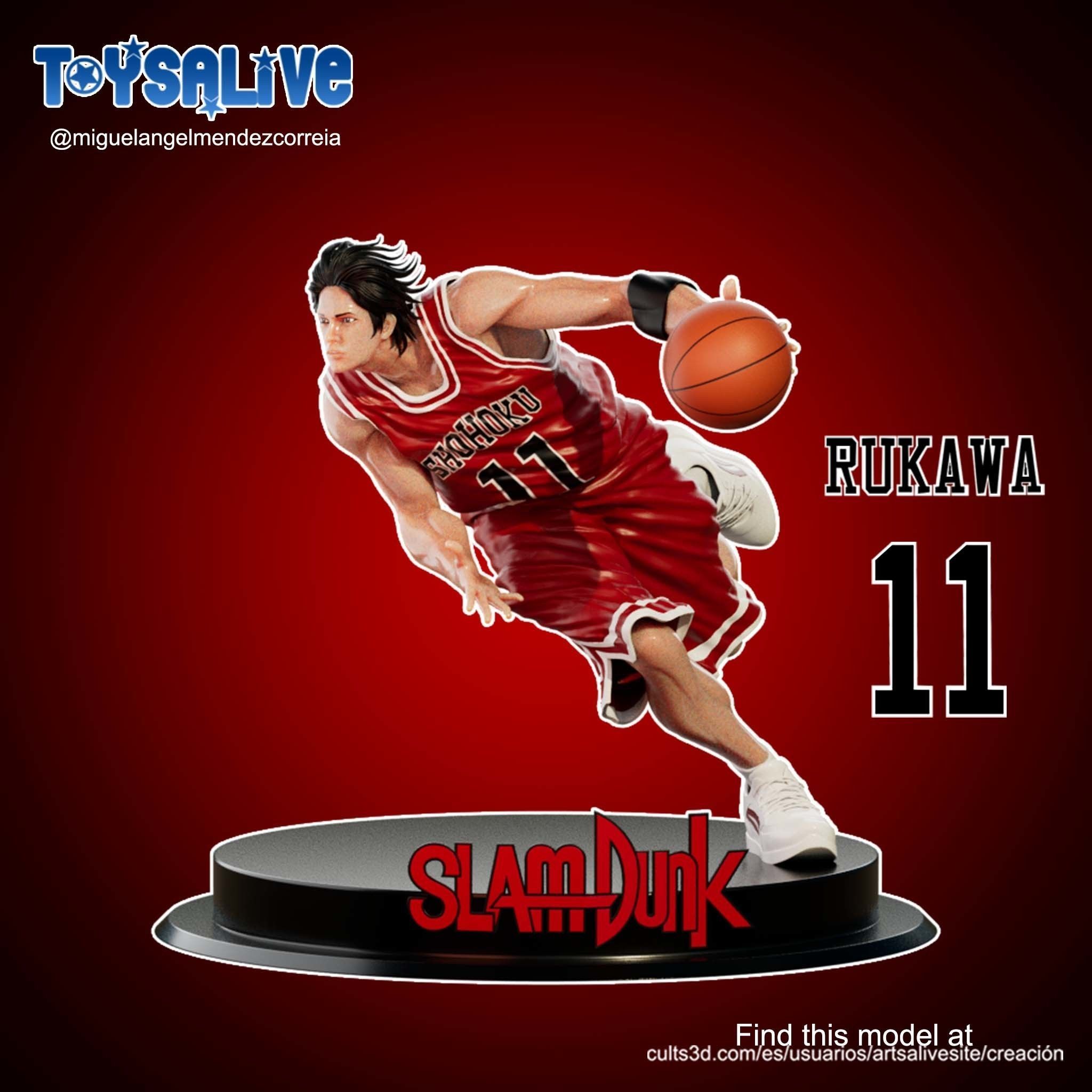 RUKAWA SLAM DUNK PLAYER STL 3D model 3D printable | CGTrader