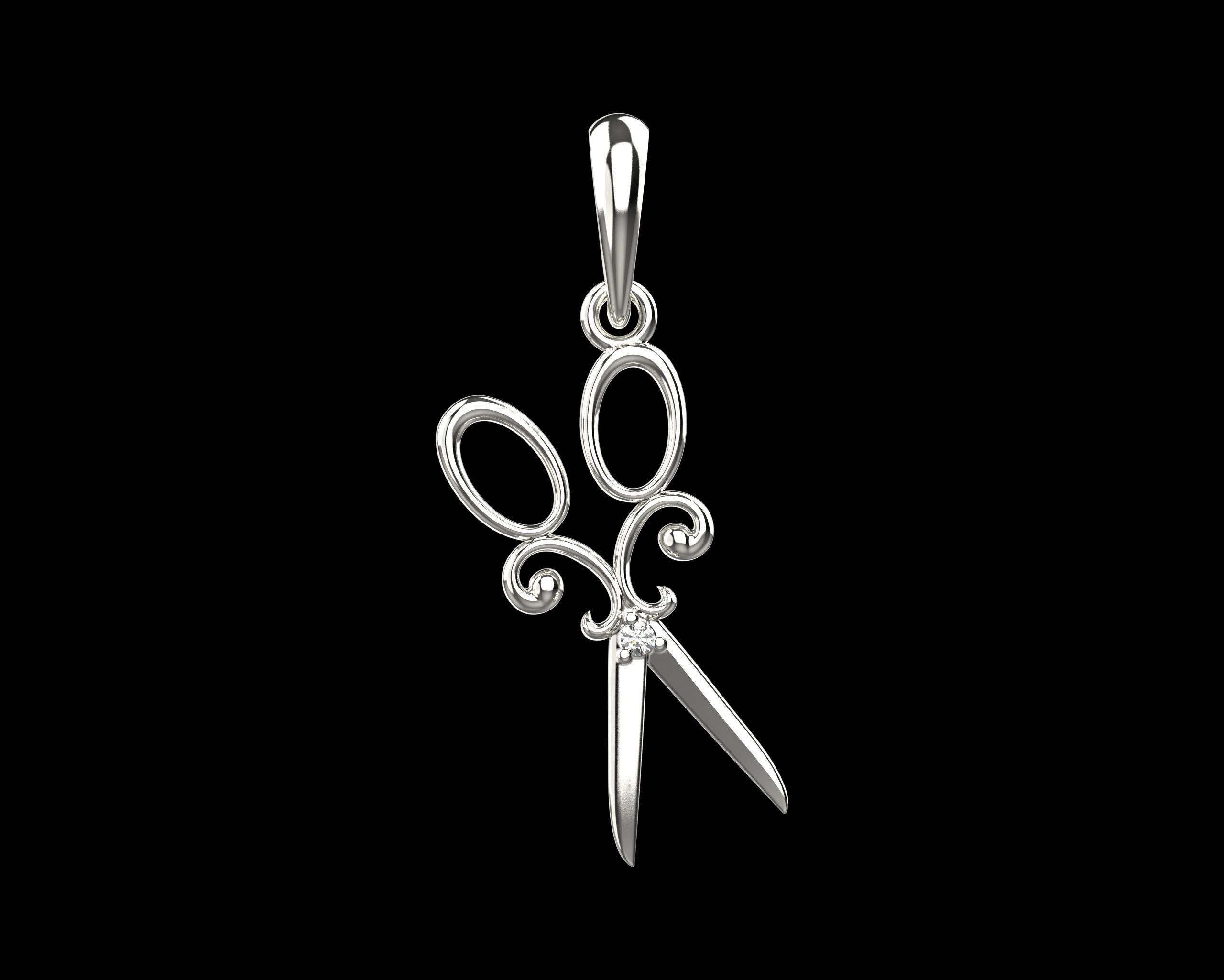 Pendant Scissors N144 free 3D model 3D printable | CGTrader