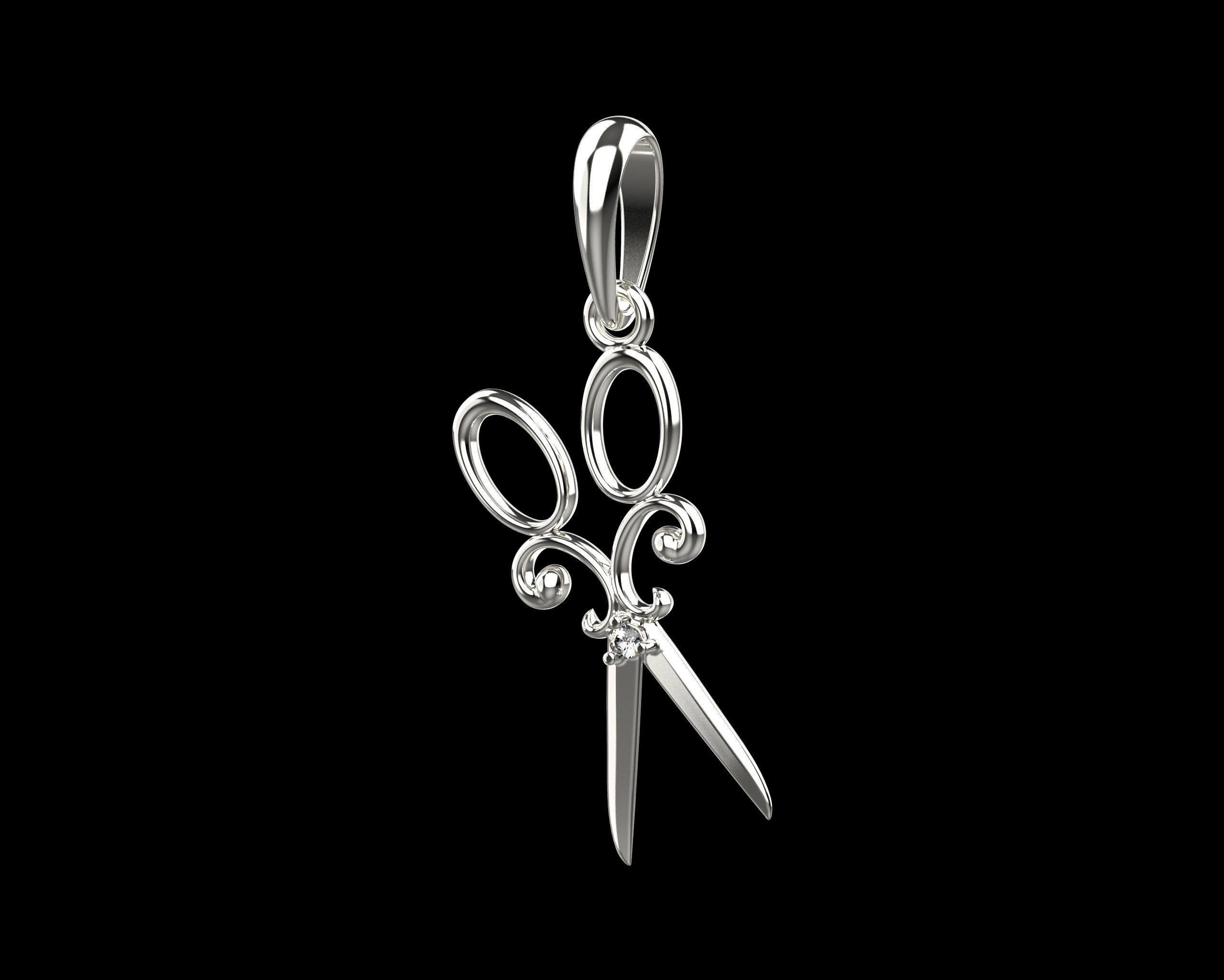 Pendant Scissors N144 free 3D model 3D printable | CGTrader