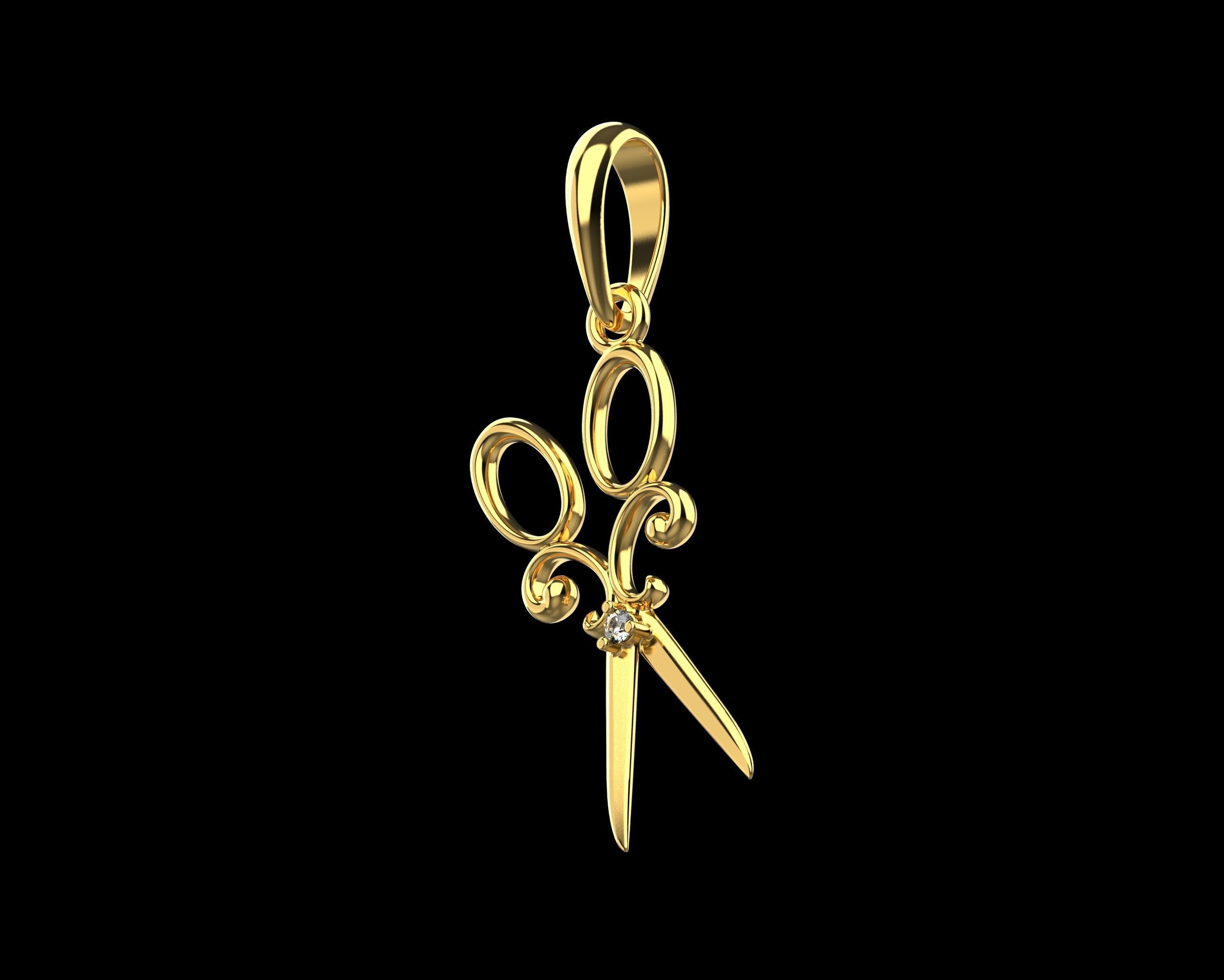 Pendant Scissors N144 free 3D model 3D printable | CGTrader