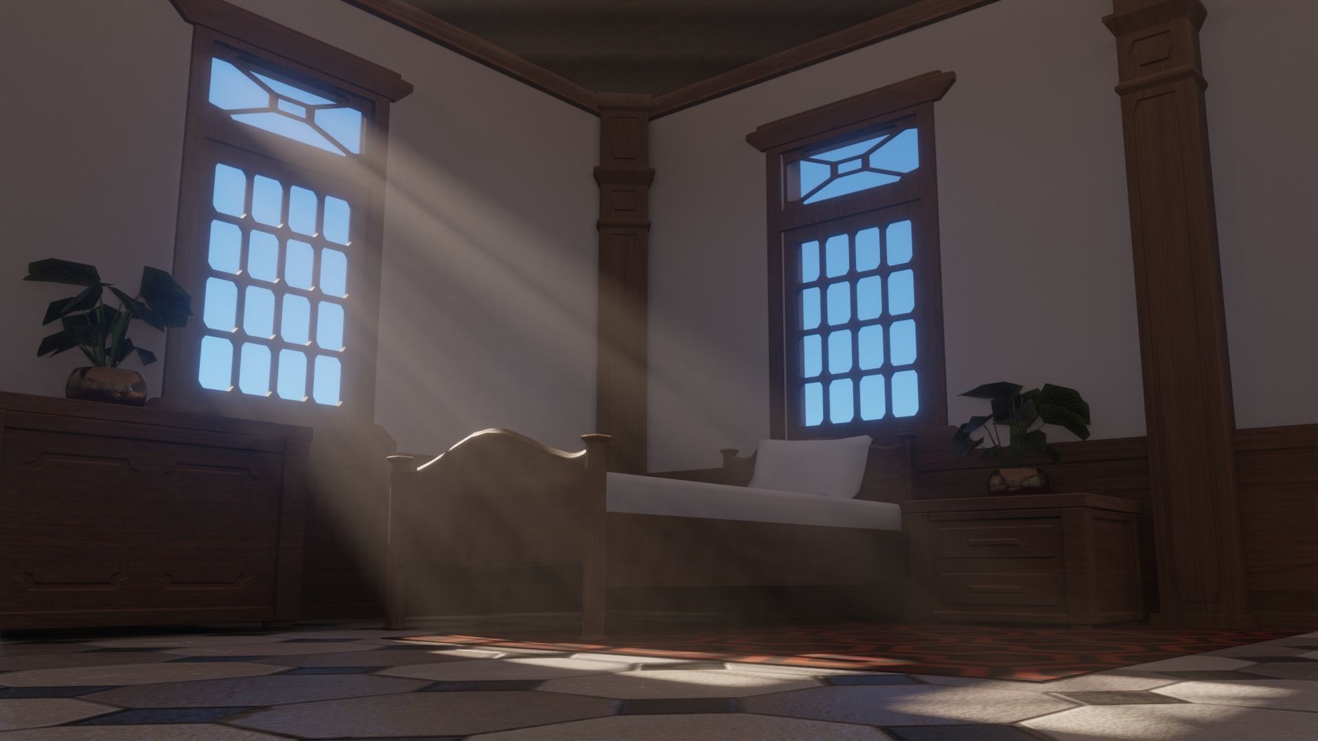 Genshin Impact Mondstat Room Interior Design 3D model | CGTrader