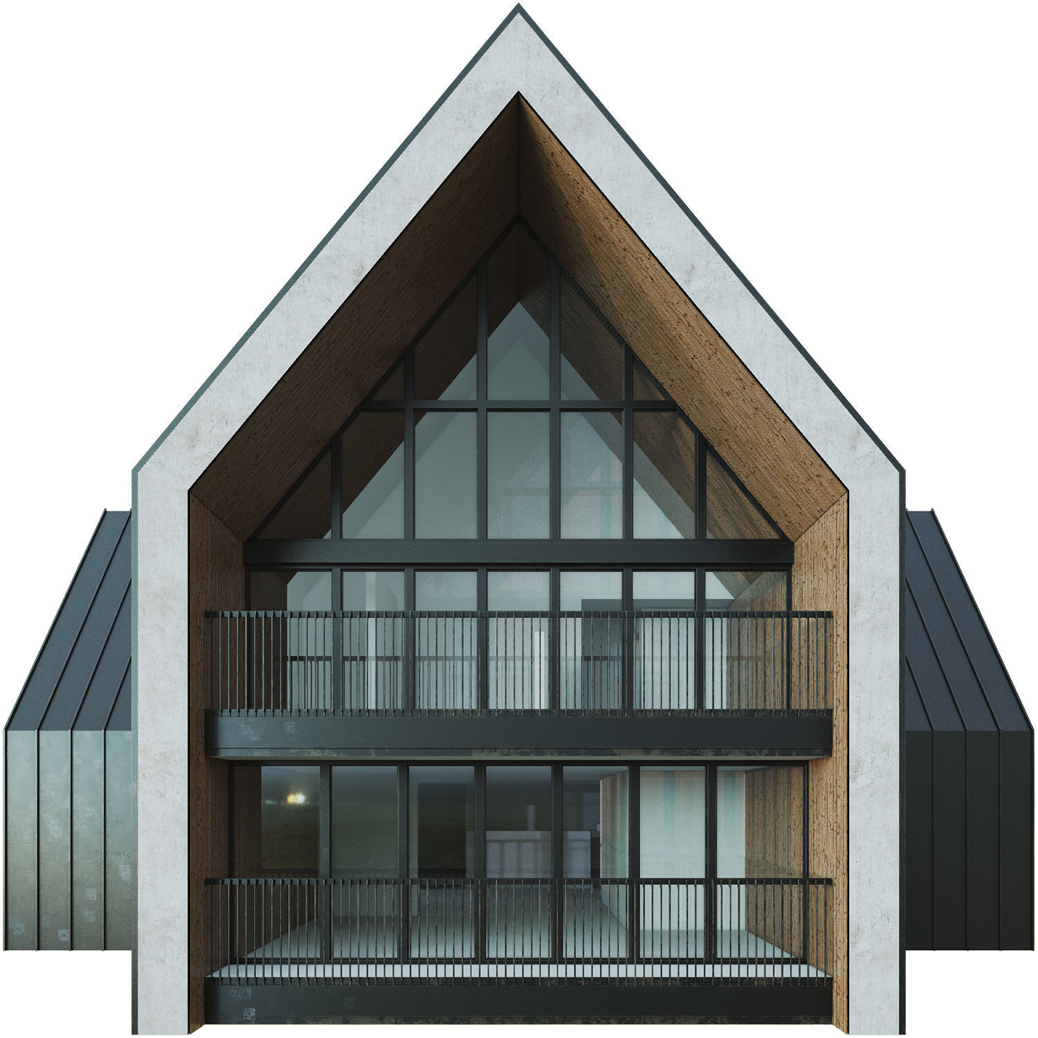 Modern Gable Roof Villa 3D model | CGTrader