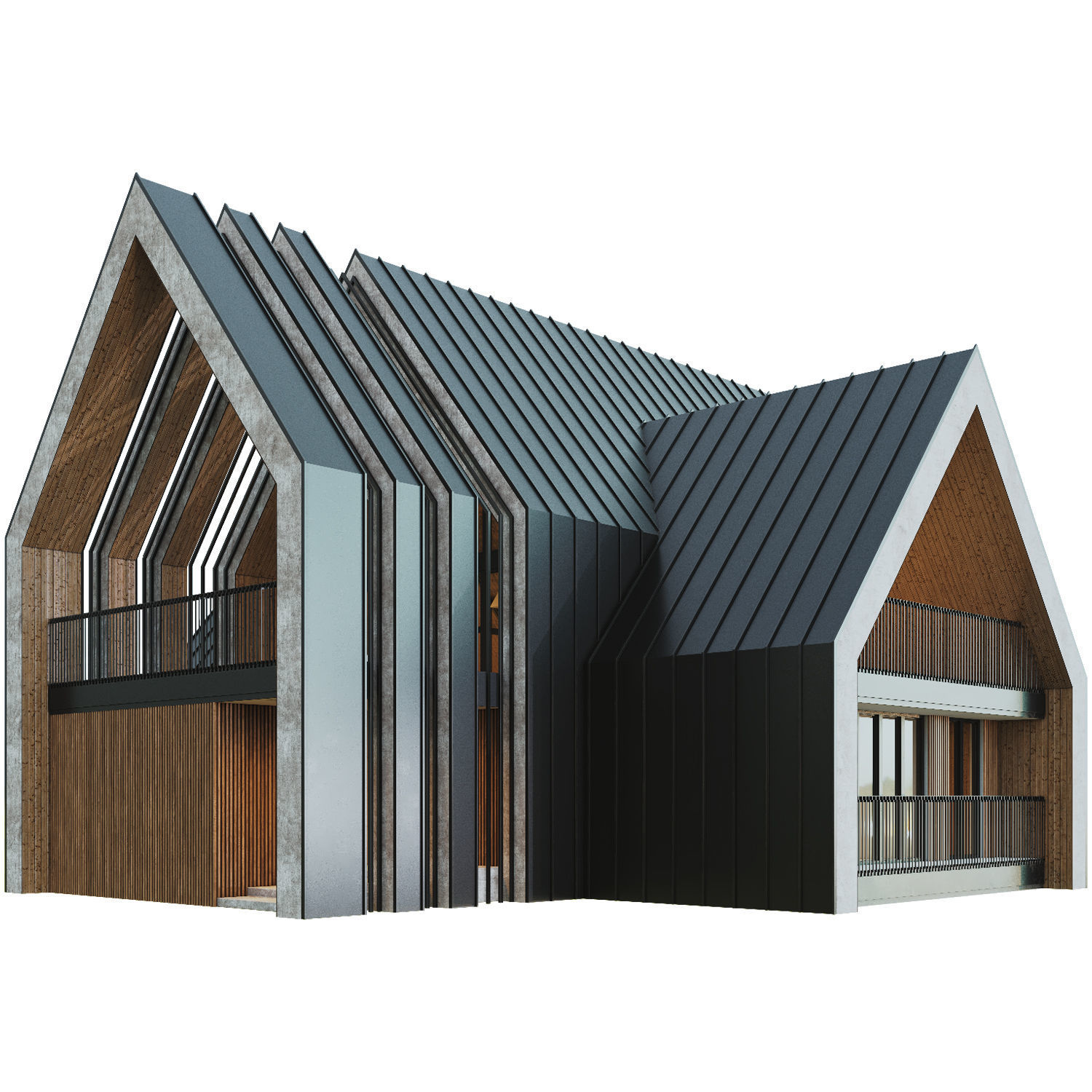 Modern Gable Roof Villa 3D model | CGTrader