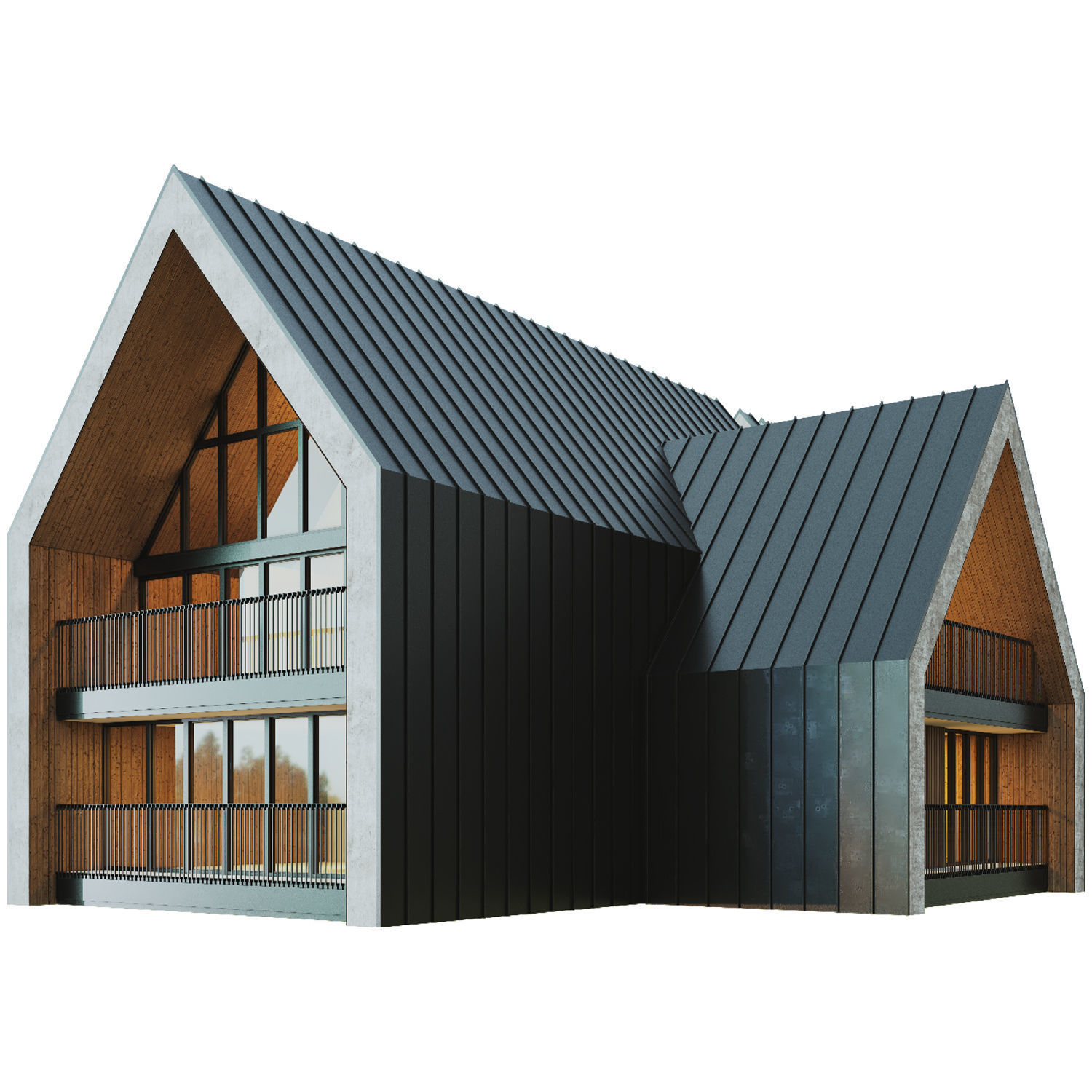 Modern Gable Roof Villa 3D model | CGTrader