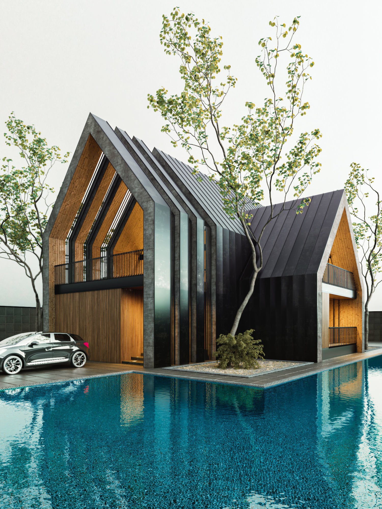 Modern Gable Roof Villa 3D model | CGTrader