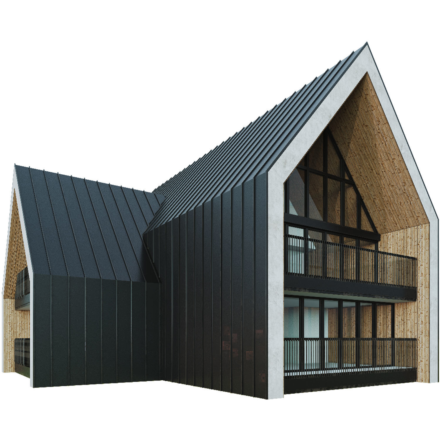 Modern Gable Roof Villa 3D model | CGTrader