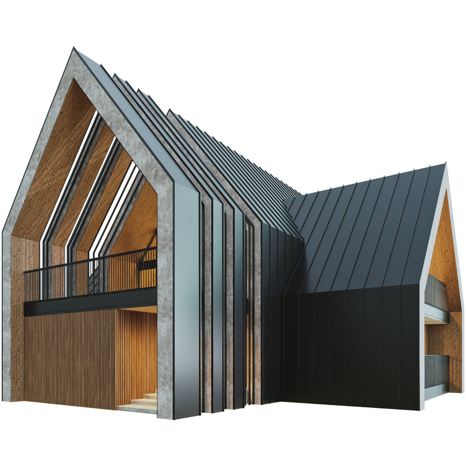 Modern Gable Roof Villa 3D model | CGTrader