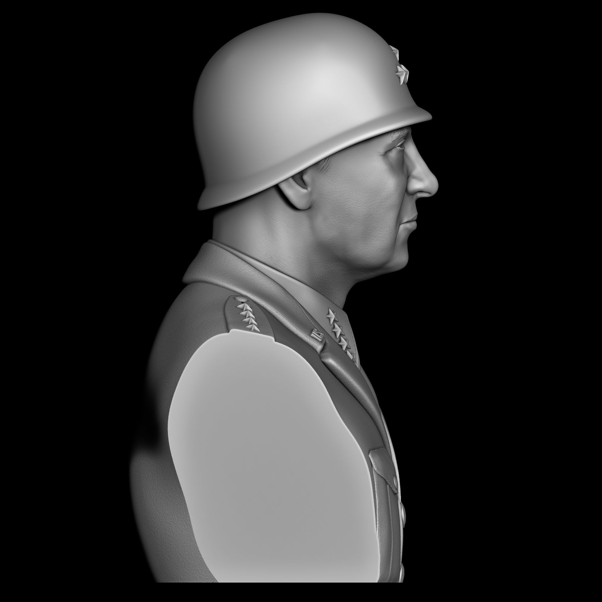 General George S Patton 3D Model Sculpture 3D model 3D printable | CGTrader