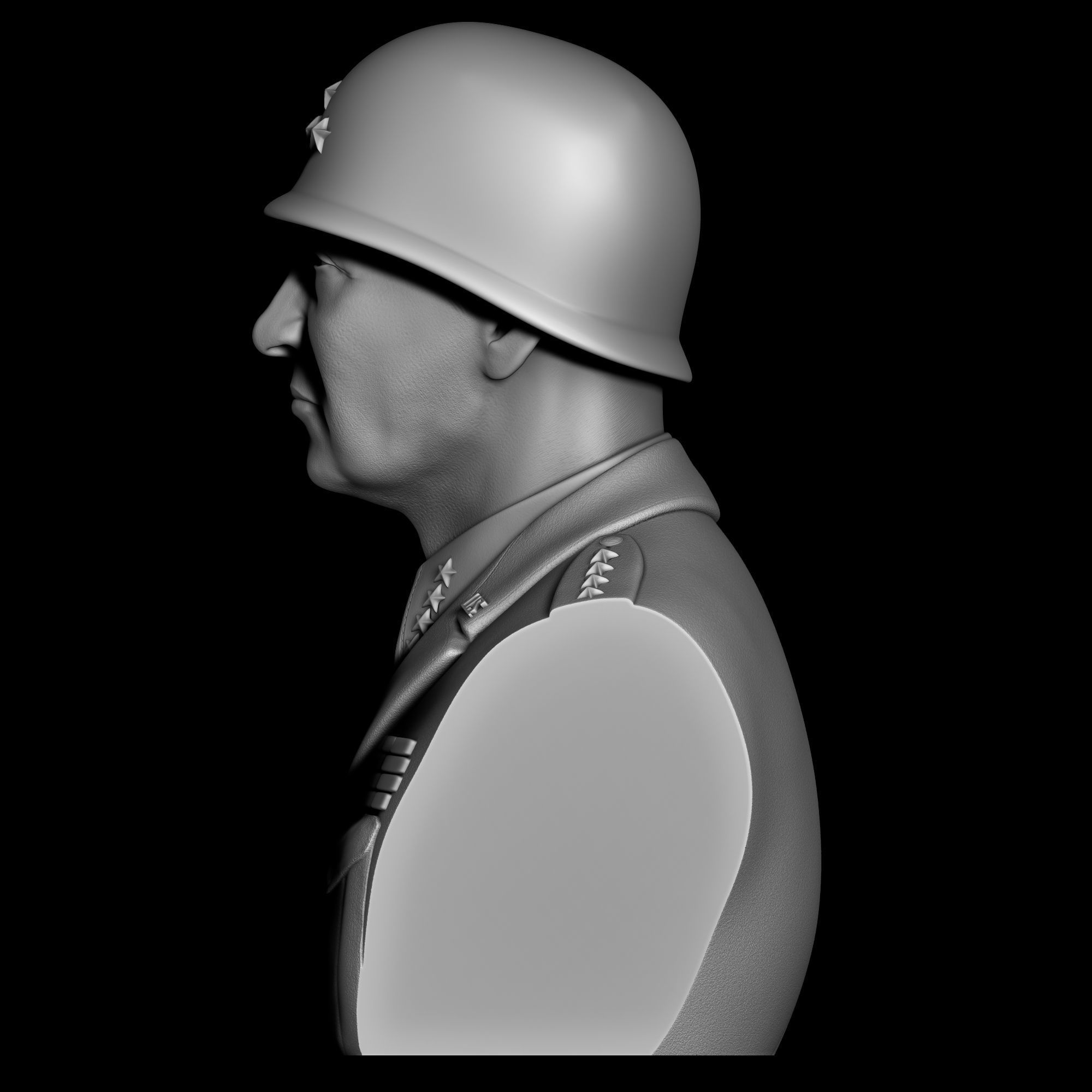 General George S Patton 3D Model Sculpture 3D model 3D printable | CGTrader