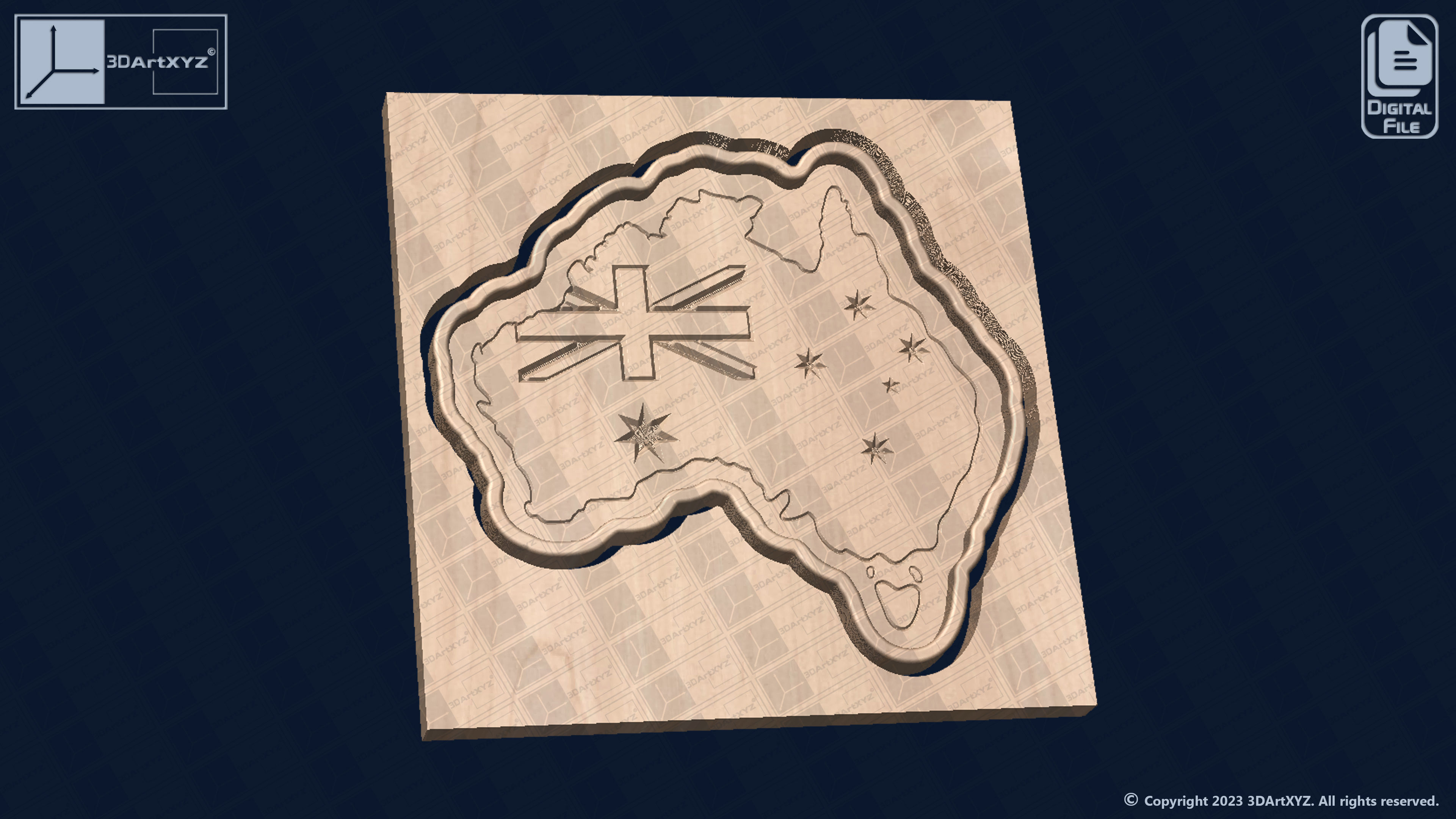 Australian Map Tray - CNC Files for Wood 3D model | CGTrader