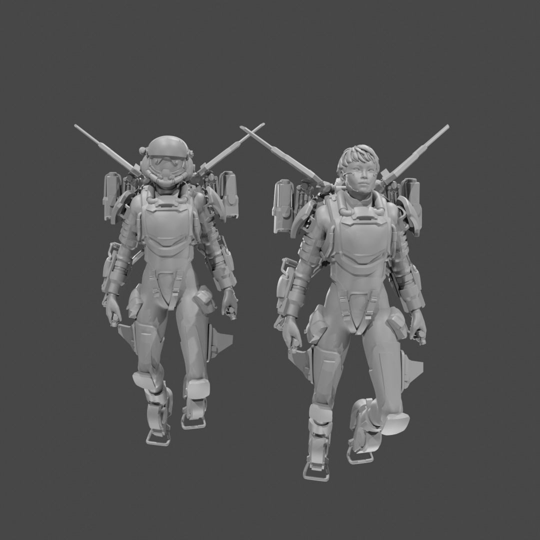 Apex Legends Character 3D Print OBJ STL File Valkyrie 1 3D model 3D ...