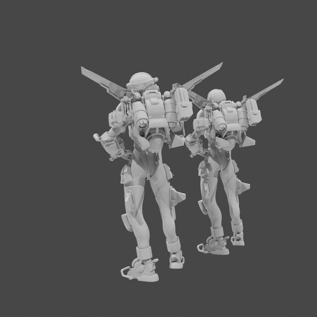 Apex Legends Character 3D Print OBJ STL File Valkyrie 6 3D model 3D ...