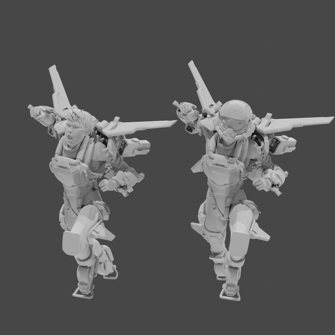 Apex Legends Character 3D Print OBJ STL File Valkyrie 12 3D model 3D ...