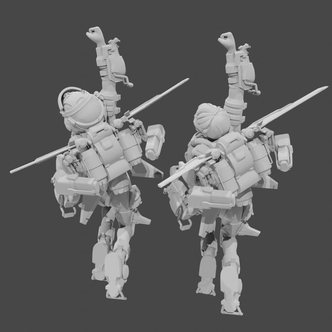 Apex Legends Character 3D Print OBJ STL File Valkyrie 13 3D model 3D ...